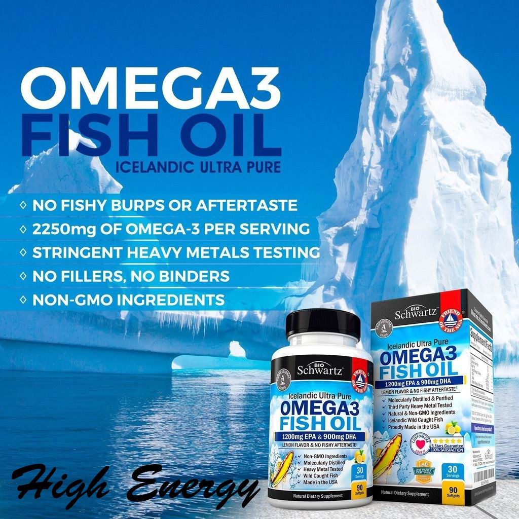 BioSchwartz, Icelandic Ultra Pure OMEGA3 FISH OIL, 1200 mg EPA & 900 mg ...