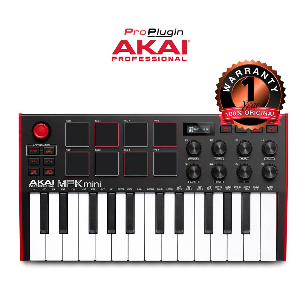 AKAI MPK Mini Mk3 มิดี้คอนโทรลเลอร์ รุ่นใหม่ล่าสุด 25 Key MIDI Keyboard Controller รองรับ Mac ...