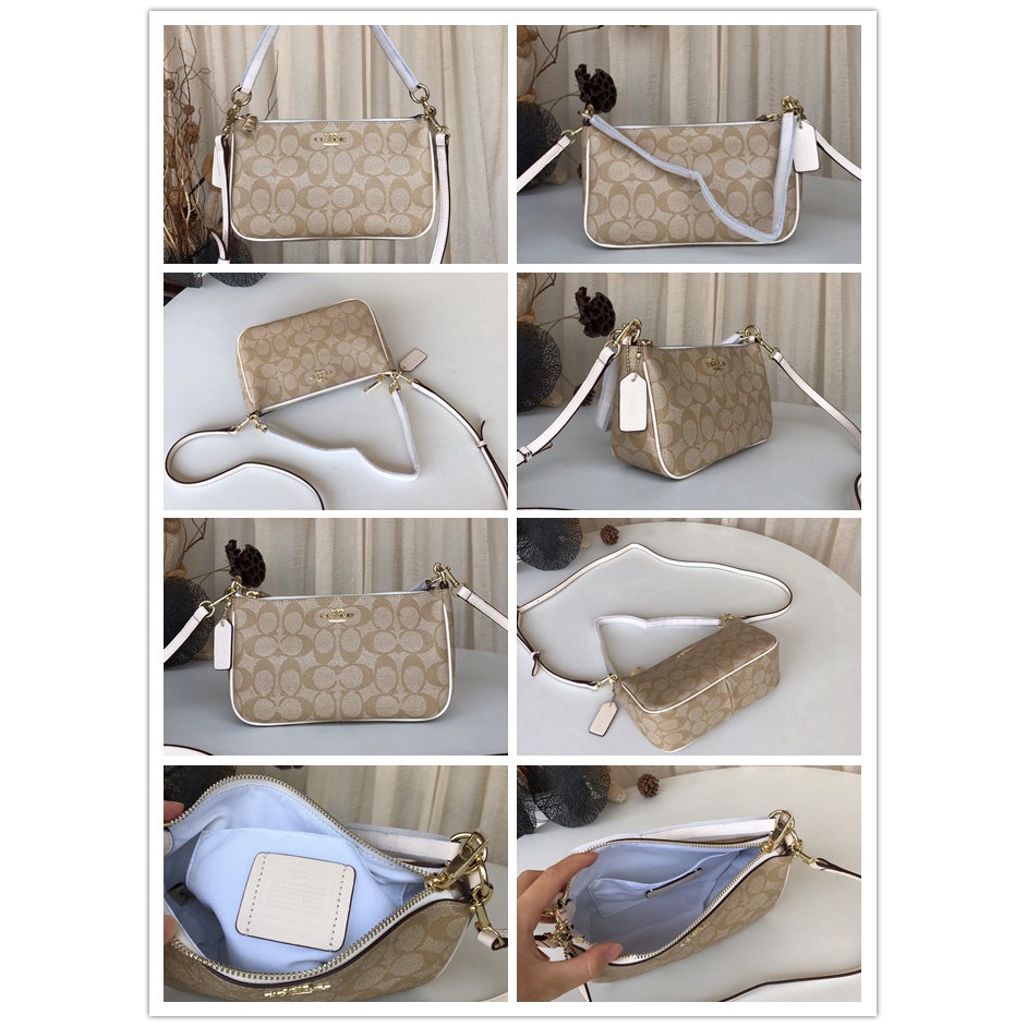 COACH แท้ F58321 กระเป๋าสะพายข้าง MessengerBag กระเป๋าสะพายข้างผู้หญิง(ตั๋วเล็ก ถุงกระดาษ ถุง ...