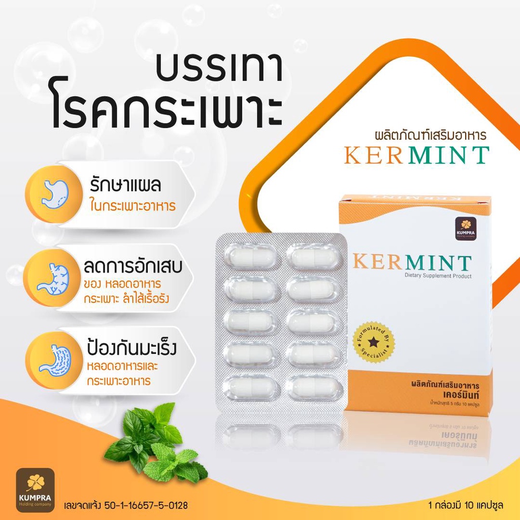 เคอร์มินท์ KERMINT เพื่อกรดไหลย้อน จุก เสียด ของแท้ ส่งฟรี ซื้อ 2 กล่อง ...