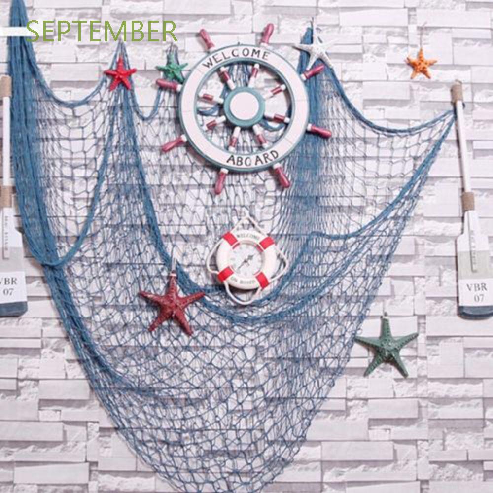 SEPTEMBER Nautical Decor Fish Net Wall Photography Props Beach Ocean ...