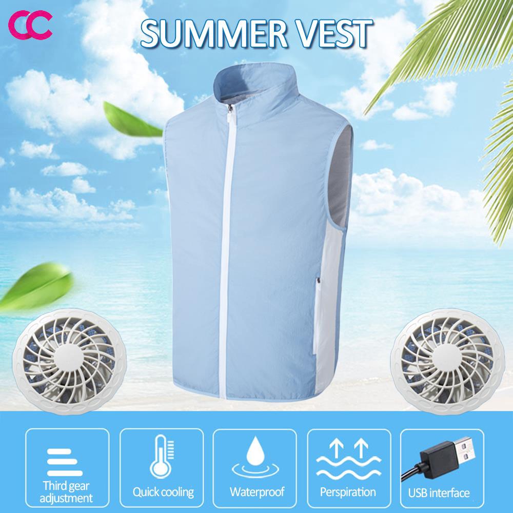 [Ready Stock] No Power Bank Summer Fan Cooling Vest Air Conditioning ...