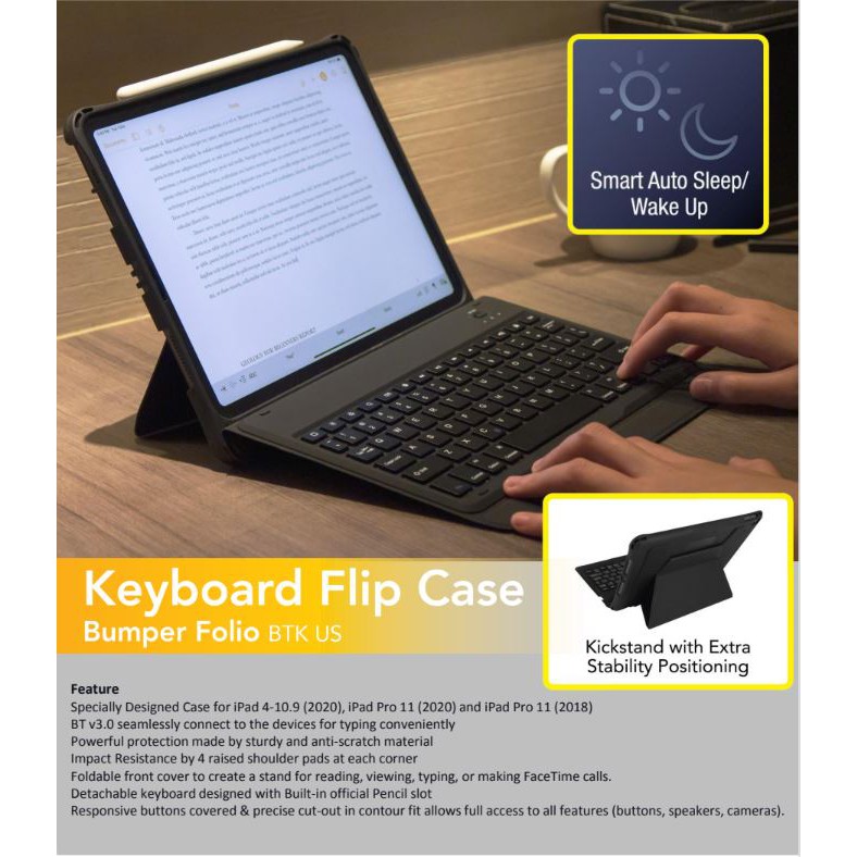 Capdase Shockproof Case with Bluetooth Keyboard for iPad Air 4 (10.9 ...