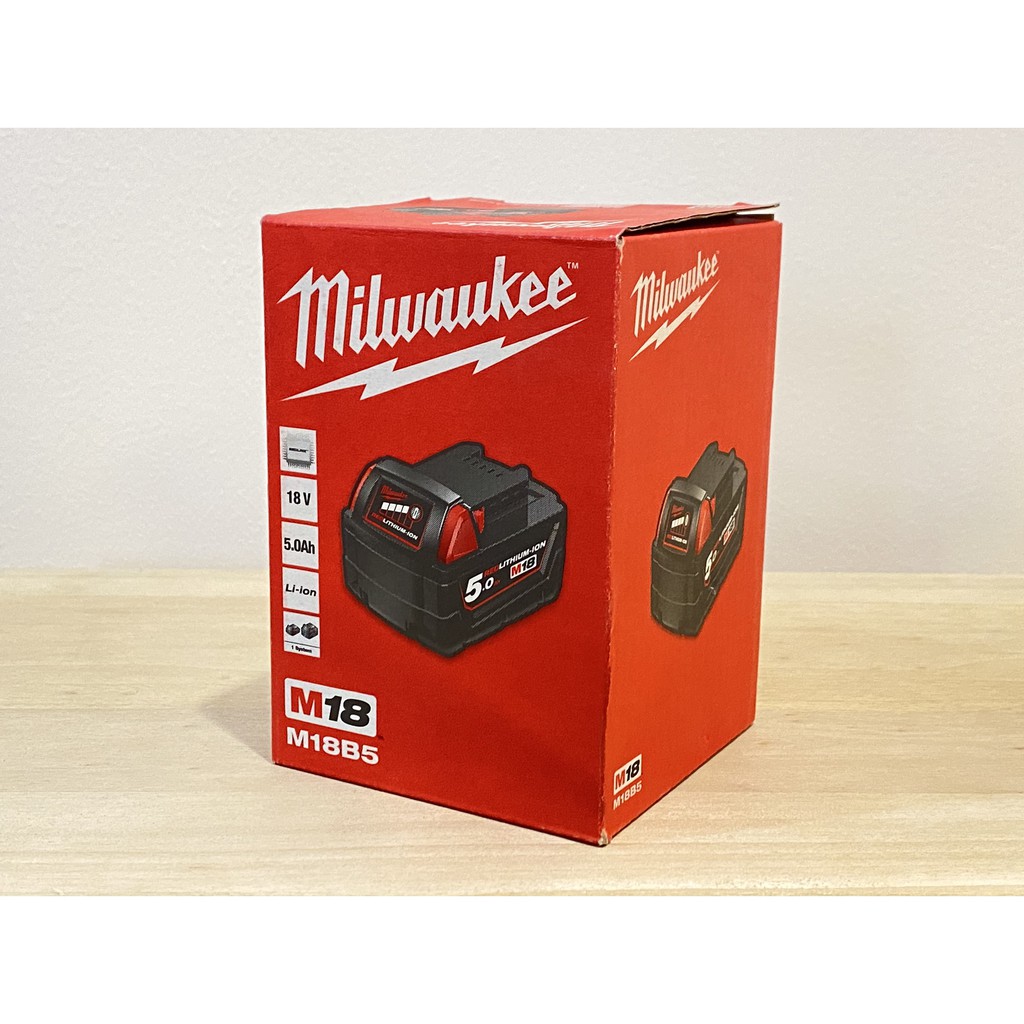 แบตเตอรี่ Milwaukee M18 B5 5.0Ah ของแท้ | Shopee Thailand