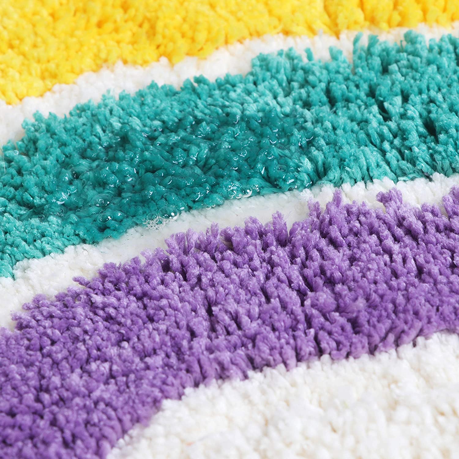 Rainbow Bath Rug, Semicircle Soft Non Slip Microfiber Absorbent Bath ...