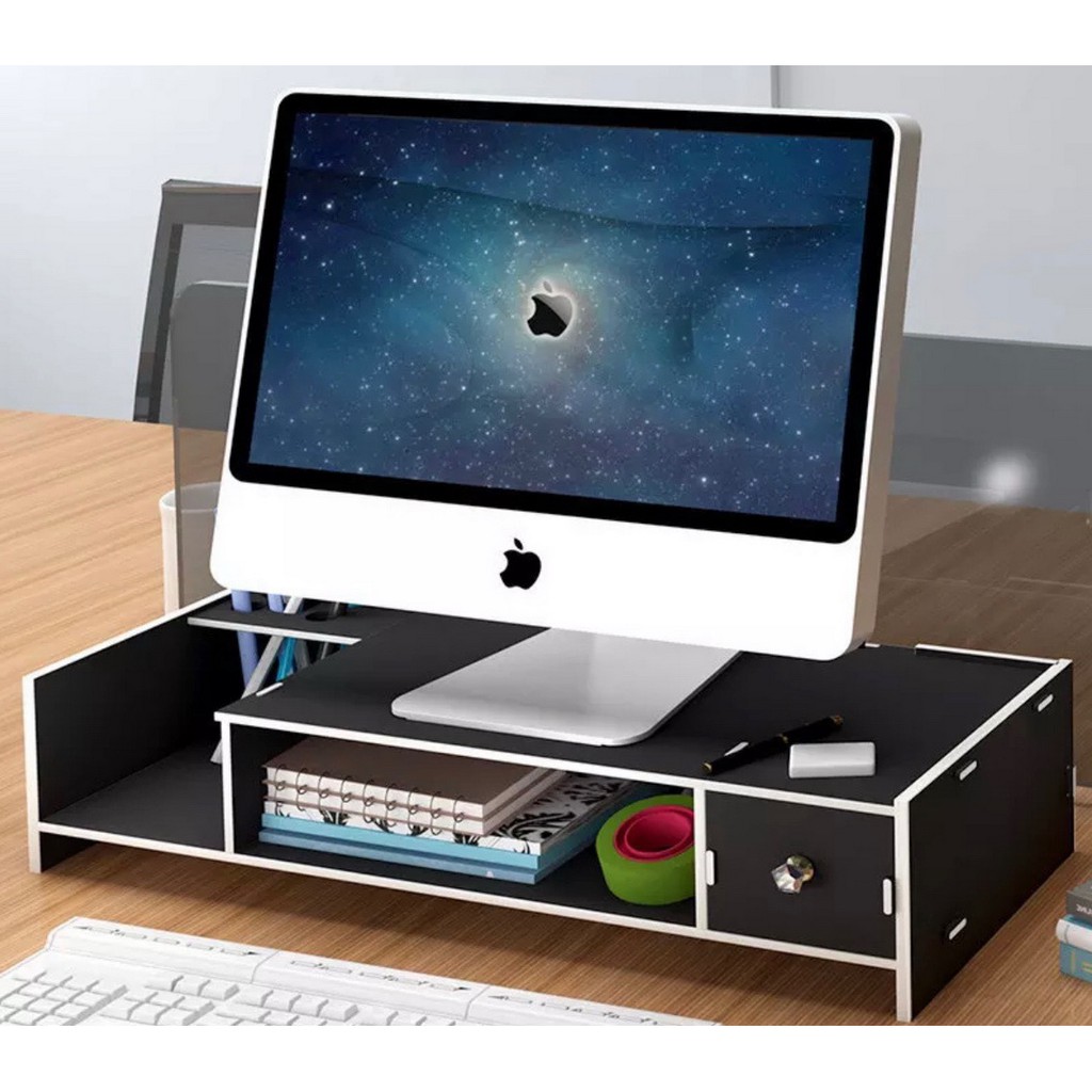 Hommy DIY Box ชั้นวางจอคอม และกล่องเก็บของอเนกประสงค์ - สีดำ (เล็ก) V ...