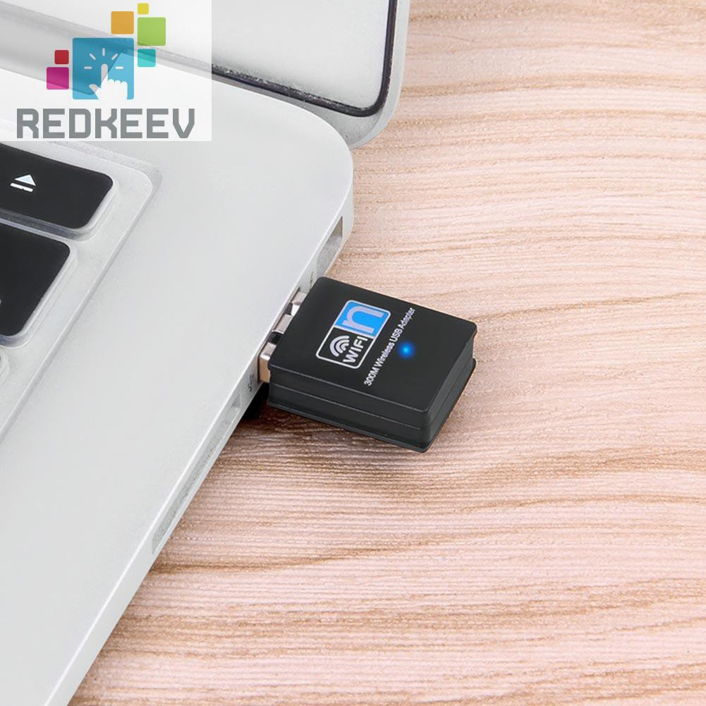 Redkeev Usb 2.0 Wifi อะแดปเตอร์ 300Mbps 2.4GHz 802.11 N / G / B Usb การ์ดเครือข่ายไร้สาย ...