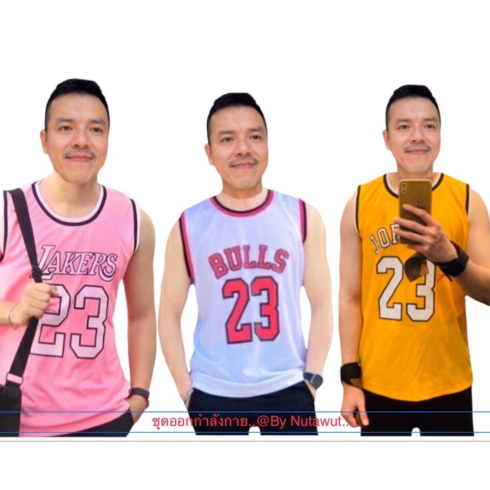 เสื้อบาส ชายหญิง ฟรีไซส์ SMLXL ใส่ได้ ทรงโอเว่อร์ไซส์ตัวใหญ่ (รอบอกยืดได้ถึง 36-42 ยาว 29 ...