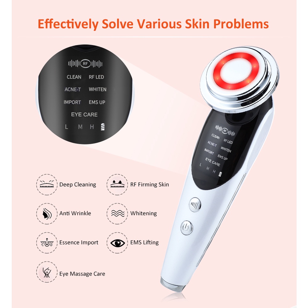 Salorie 7 in 1 EMS อุปกรณ์นวดหน้า ลดริ้วรอย ฟื้นฟูผิวหน้า ลดริ้วรอย มีไฟ LED D00286 - salorie.th ...