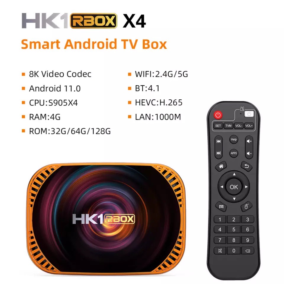 -ส่งฟรี-HK1 RBOX X4 Wifi 2.45G Bluetooth 4.1 CPU Amlogic S905X4 Android 11 รองรับLAN1000M Smart ...
