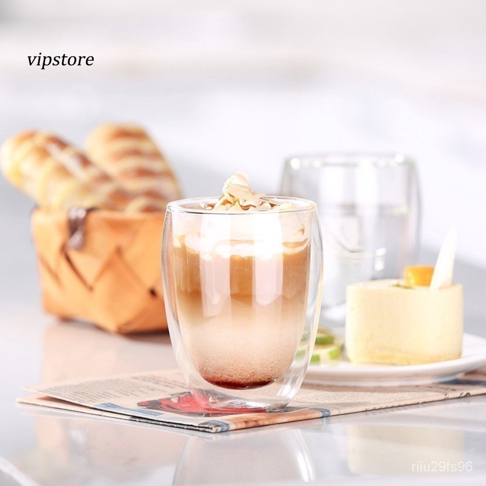 【VIP】4Pcs 80ml Double Wall Insulated Espresso Cups Drinking Tea Latte ...