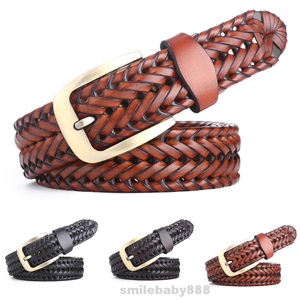 Men Women Woven Handmade Retro Classic Soft Buckle Casual Hand Knitted ...