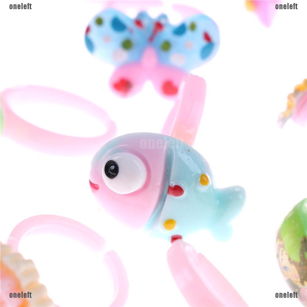 jak 10 Pcs Kids Cartoon Rings toy Plastic Children Kids Animal Flowers ...