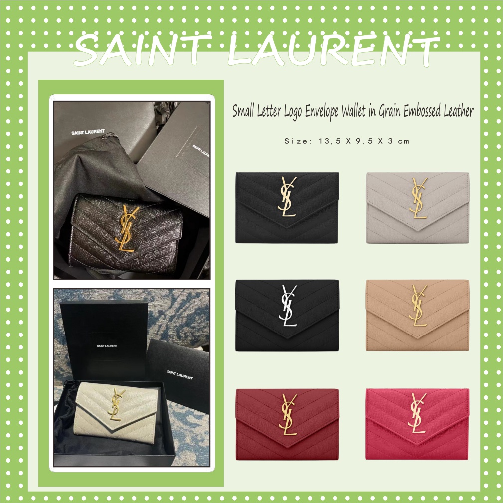 YSL Italy Shipping Saint Laurent 100 Authentic Guarantee ENVELOPE Grain ...