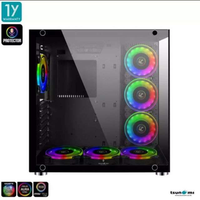 Tsunami Protector VISION 1262 Sound Sync ARGB Tempered Glass+12CM ARGB ...