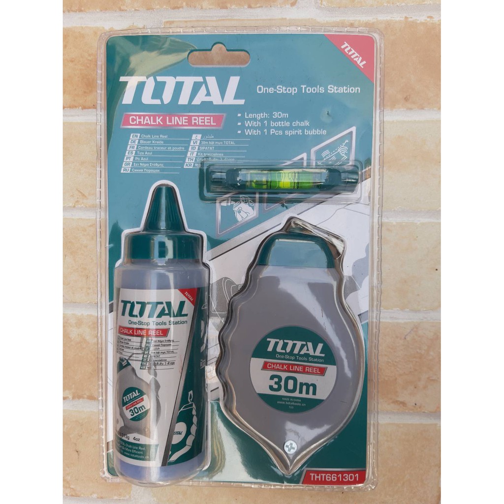 Total ปักเต้าตีเส้น 3 ตัวชุด (Chalh line with chalk and Line level ...