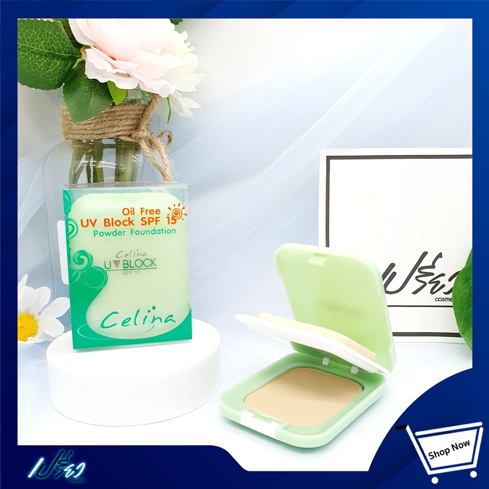 Celina UV Block Oil Free Powder Foundation 14 g.แป้งเซลีน่า ตลับจริง ...