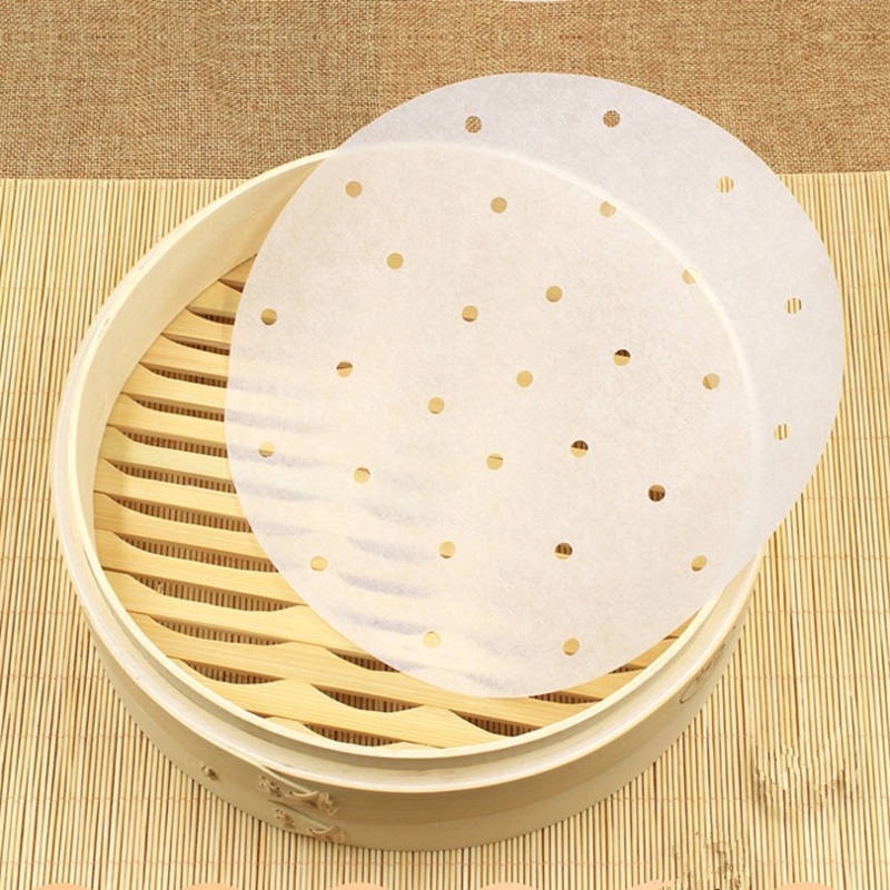 100PCS Steamer Paper Air Fryer Round Baking Kitchen Tool Steamed Bun ...
