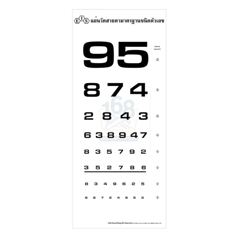 แผ่นวัดสายตา สั้น-ยาว 1 แผ่น (Myopia - Hyperopia Test) - 168.stationery ...