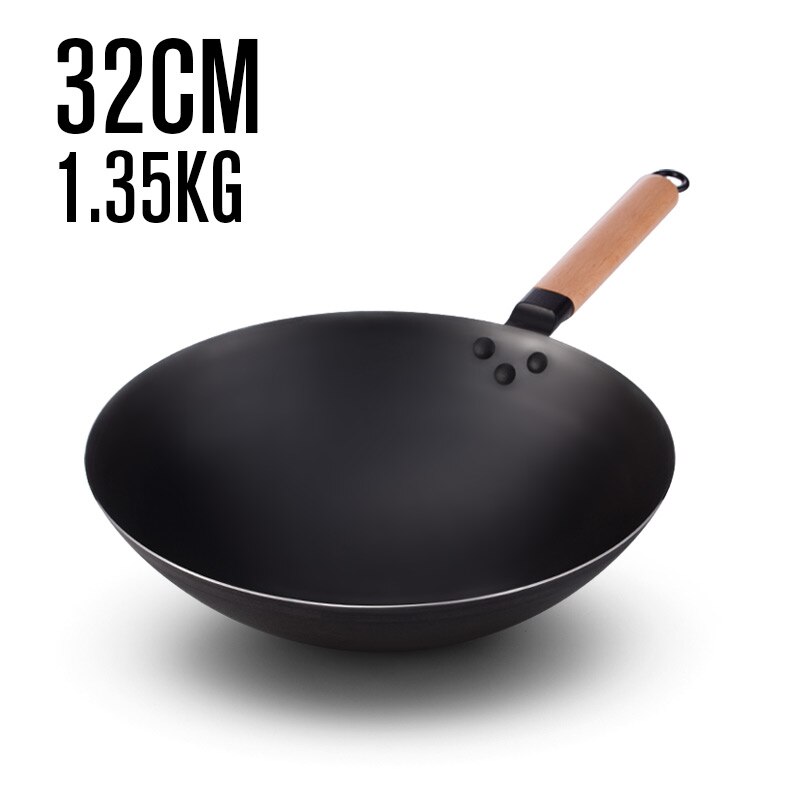 Cooking Wok Household large Iron ot Oldfashioned Uncoated Nonstick an ...