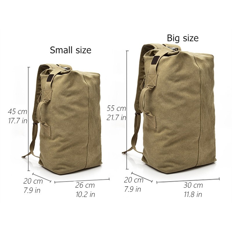 Military Duffle Bag Top Load Double Strap Canvas Backpack Army Travel ...