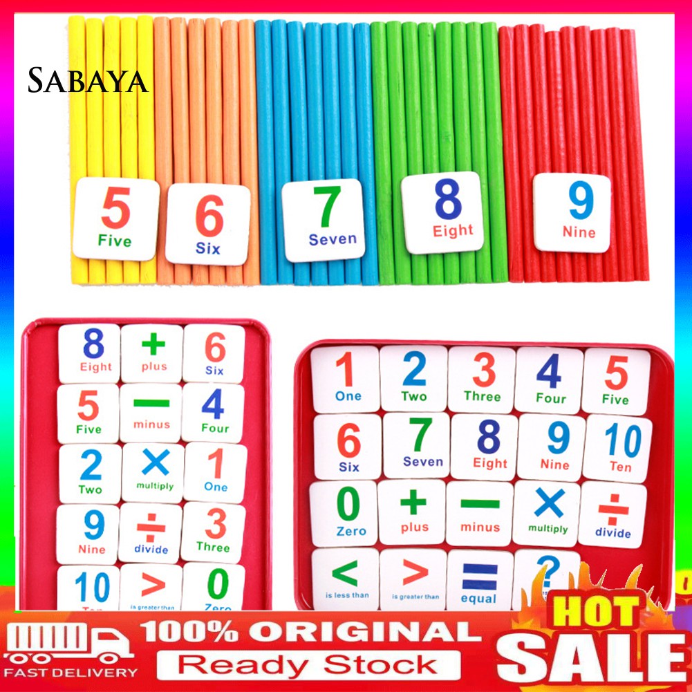 【Ready stock】Wooden Magnetic Math Card Stick Counting Number Education ...