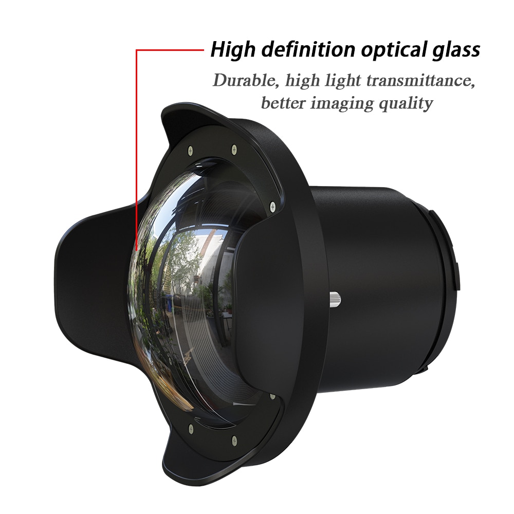 Camera fisheye wide angle lens Dome Port for Underwater waterproof ...