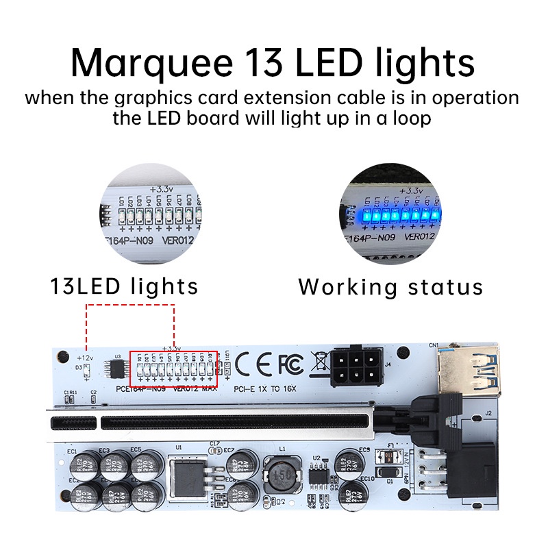 [ส่งจากไทย]Riser 012max Riser 009s Plus 8 cap สายไรเซอร์ Pci-e riser 1x ...