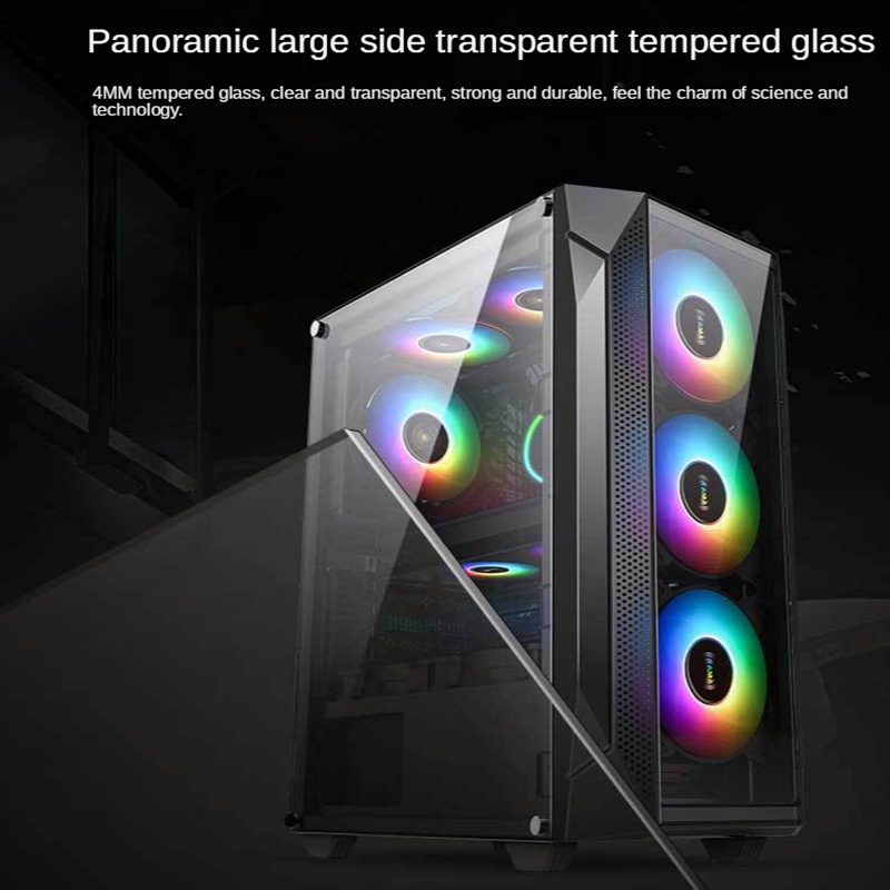 เคสคอมพิวเตอร์ Windmill ATX Gaming Computer Case Fan Watercooled Front ...