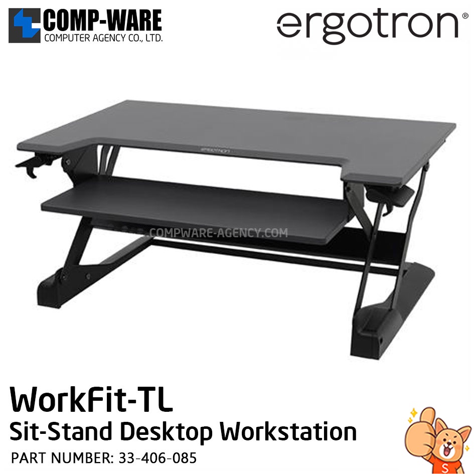 Ergotron WorkFit-TL, Sit-Stand Desktop Workstation (Black) , Sit-Stand ...