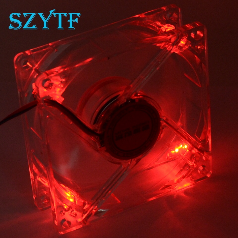 pc computer fan PC fan unit fan 8025 8cm with red LED lights chassis ...