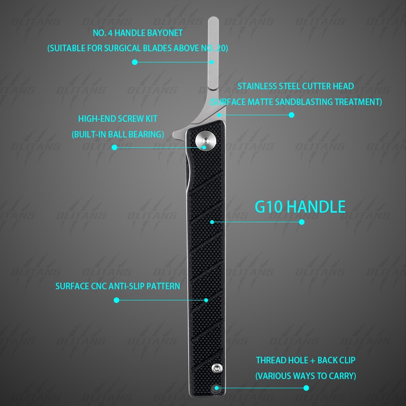 Mini CNC 2 60 G10 handle Scalpel Fast Open Folding Knife EDC Outdoor ...