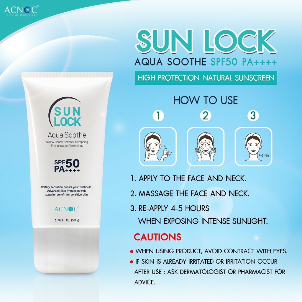 Sun Lock Aqua Soothe SPF50 PA 50 g - acnoc_thailand - ThaiPick