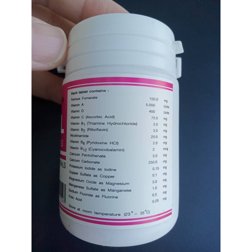 วิตามินและเกลือแร่สำหรับคุณแม่ NATARALNATARAL-EZ 30เม็ดขวด - udomphol ...