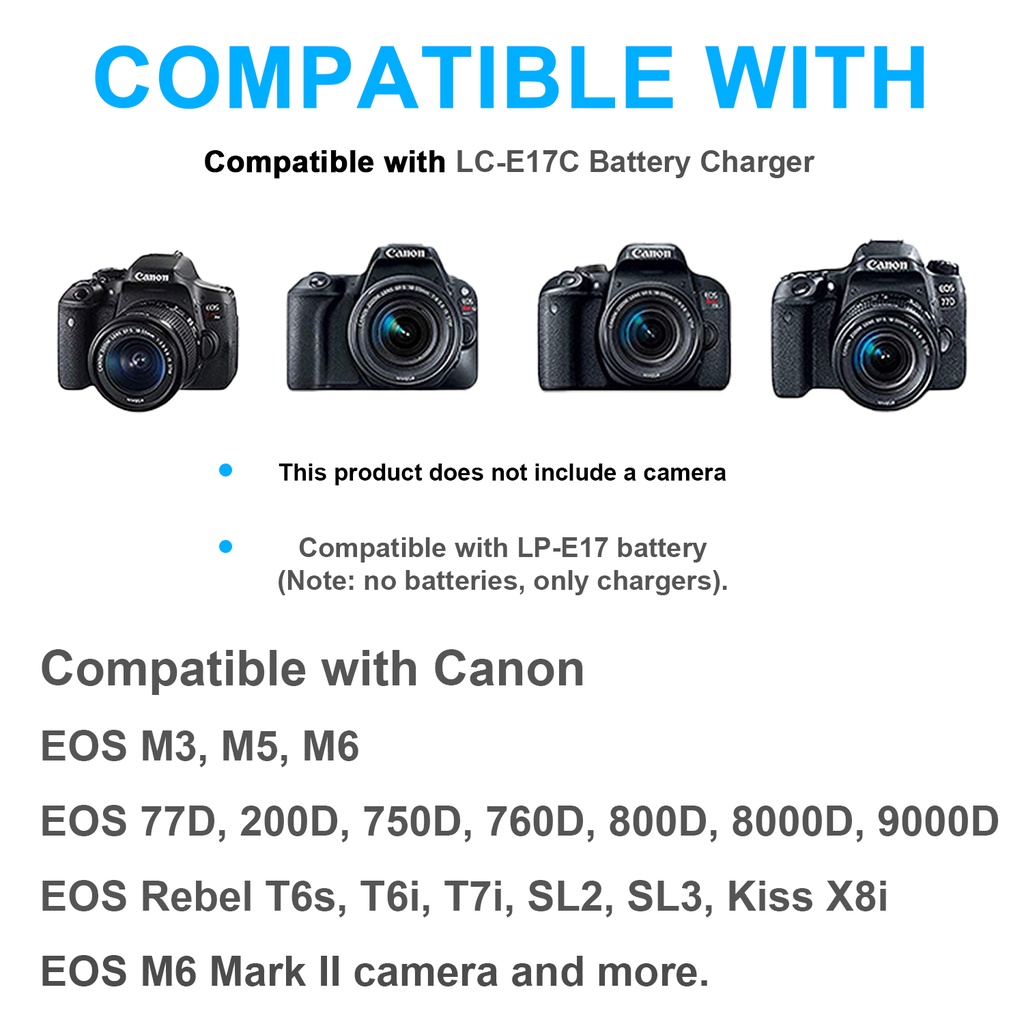 Kutou LC-E17 LC E17 ที่ชาร์จแบตเตอรี่กล้อง สําหรับกล้อง LP-E17 LP E17 Canon T7i T6i SL3 SL2 ...
