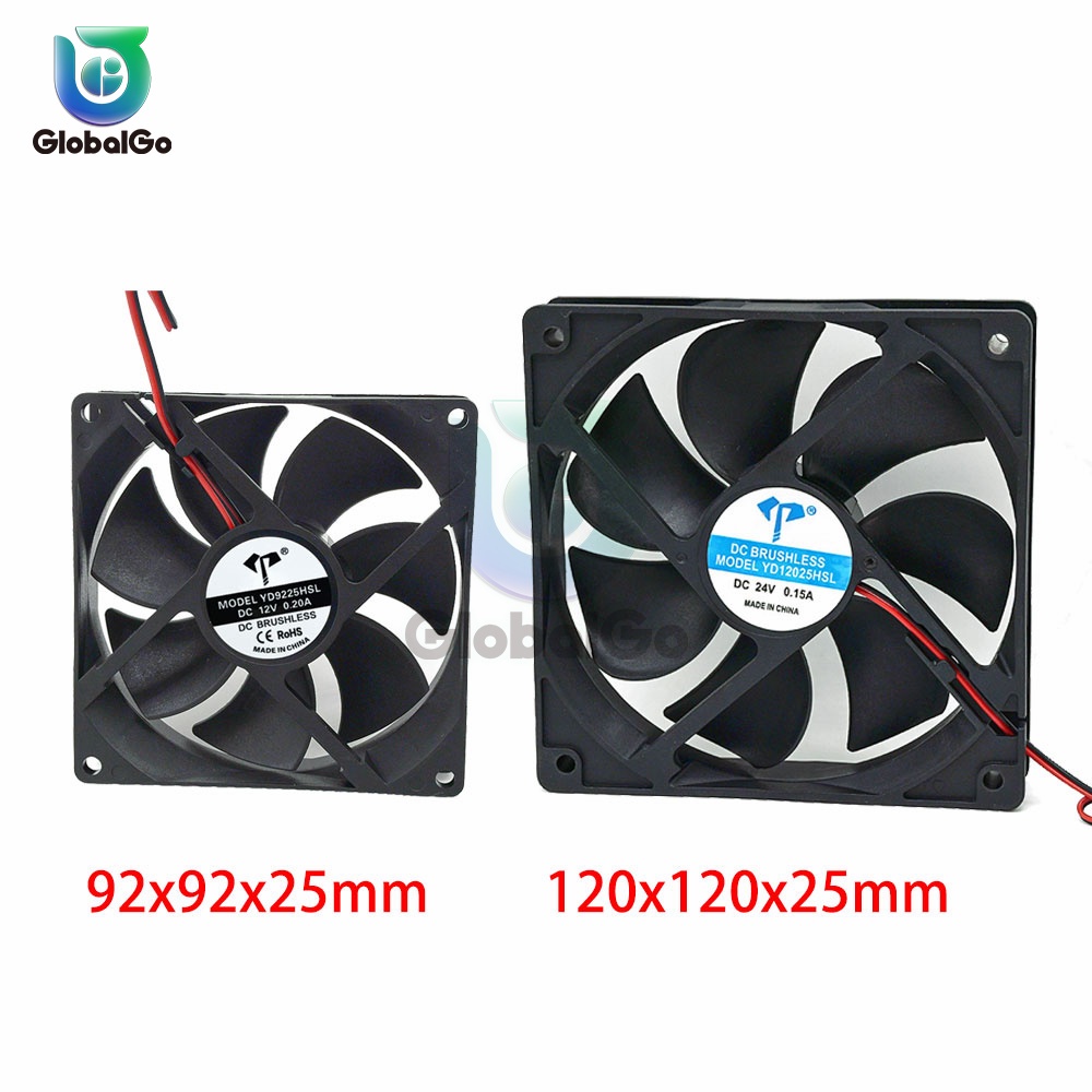 นัดหมาย5V 12V 24V 48V 92mm 120mm 9225 12025 SleeveBall Cooling Fan FG PWM USB 2PIN 3PIN 4PIN DC ...