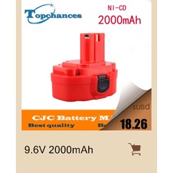 แบตเตอรี่ชาร์จ9.6V 2000mAh NI-CD Rechargeable Battery Pack Power Tool Battery Cordless Drill for ...