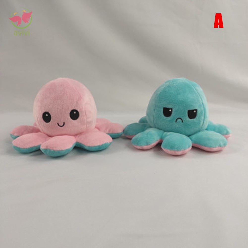 Cute Octopus Plush Toys Double-sided Flip Octopus Soft Reversible ...