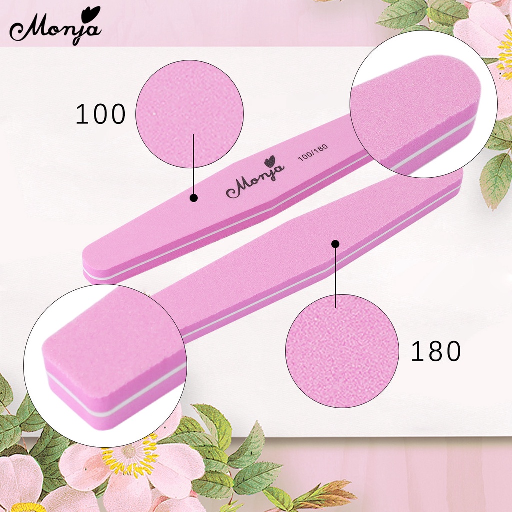 Monja ตะไบเล็บ 100180 ช่อง ตะไบขัดเล็บธรรมชาติ บล็อกบัฟเฟอร์ ฟองน้ํา ...