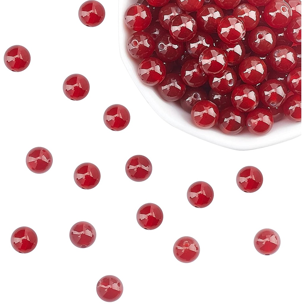 Beebeecraft 100 Pcs 8mm Natural Stone Beads Natural Carnelian Round ...
