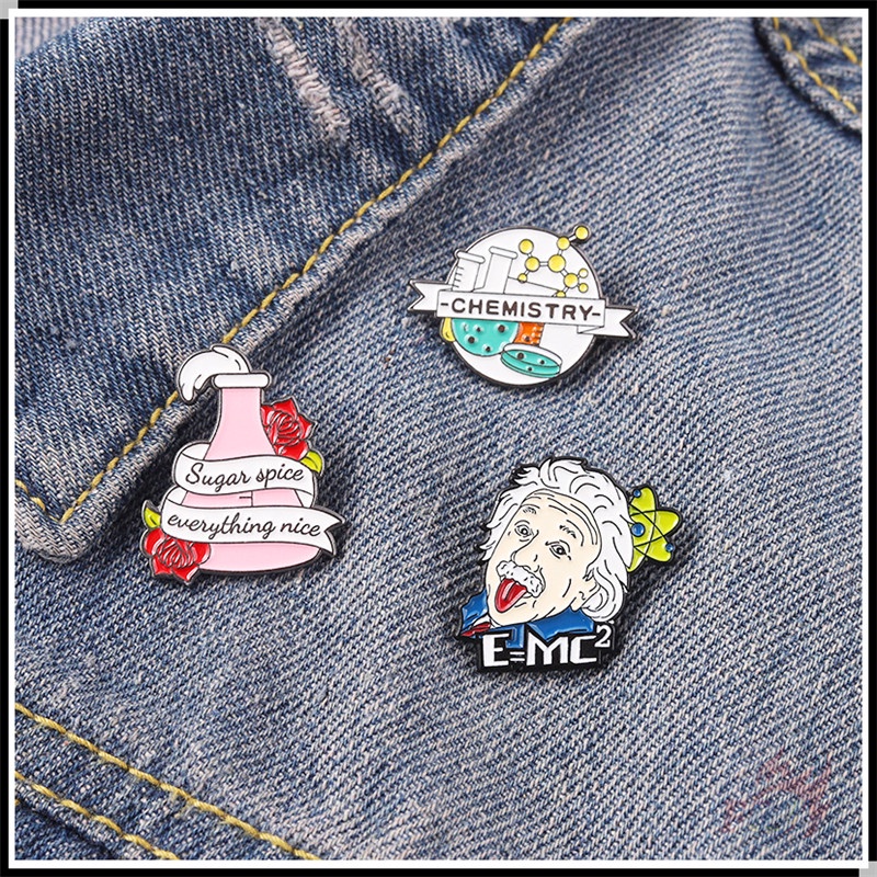 Chemistry Lab Beaker - Einstein E=mc² Brooches ★ 1Pc Enamel Pins ...