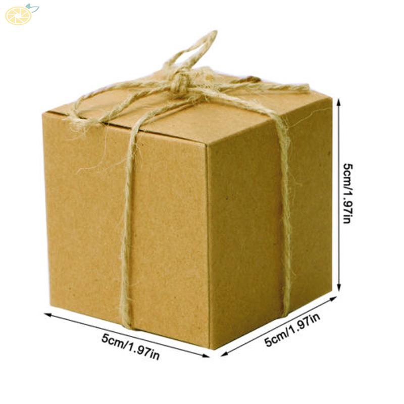 CXXIII50PCS Kraft Paper Square Candy Boxes Wedding Party Gift Favor ...