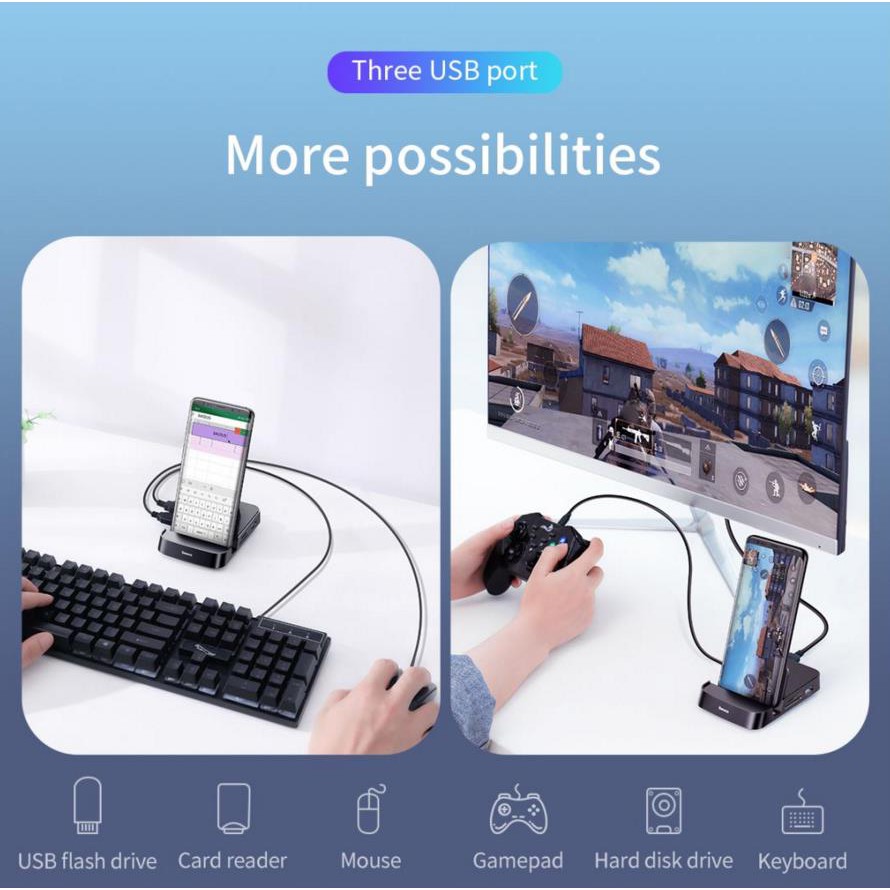 Baseus Mate Docking Type-C Mobile Phone Intelligent HUB Docking Station ...