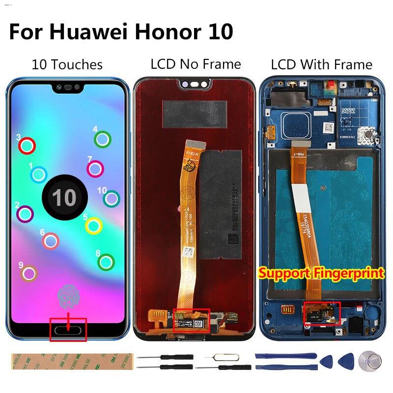 LCD Screen For Huawei Honor 10 Display With Fingerprint 10 Touches LCD ...