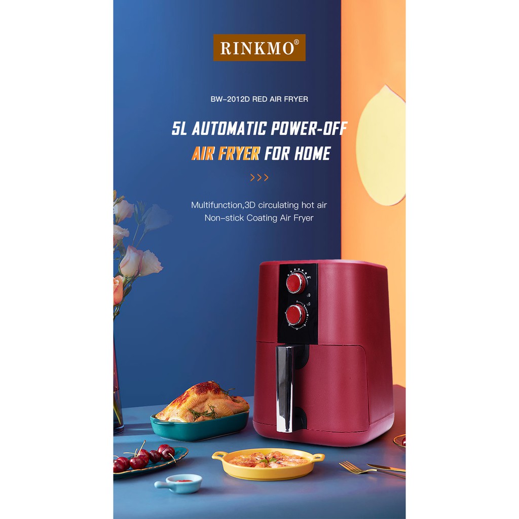 RINKMO Air Fryer BW-2012D Automatic Power-off Fryer Without Oil 5L Non ...