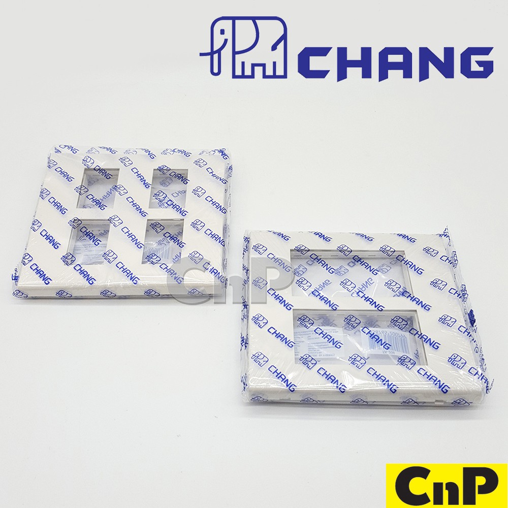 CHANG หน้ากาก ฝา 4 6 ช่อง สีขาว ช้าง รุ่น FA-204 206 - cnp_electric - ThaiPick
