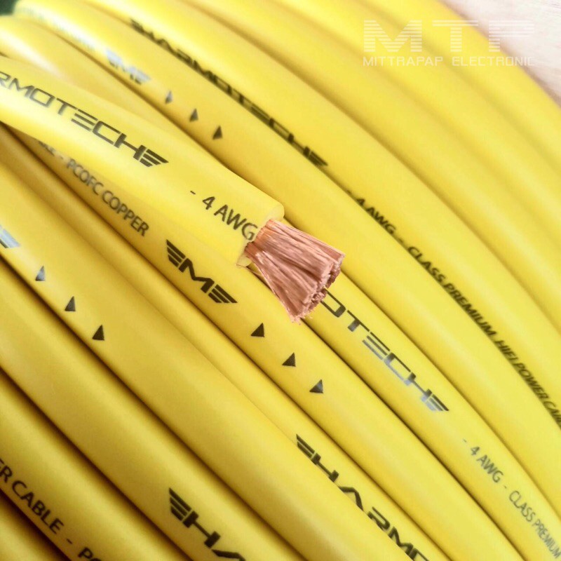 สายไฟ สายแบตเตอรี่ HARMOTECH 4AWG สายแบตคุณภาพสูง มาตรฐานสากล ทองแดงแท้100% (ราคาต่อ1เมตร) - mm ...