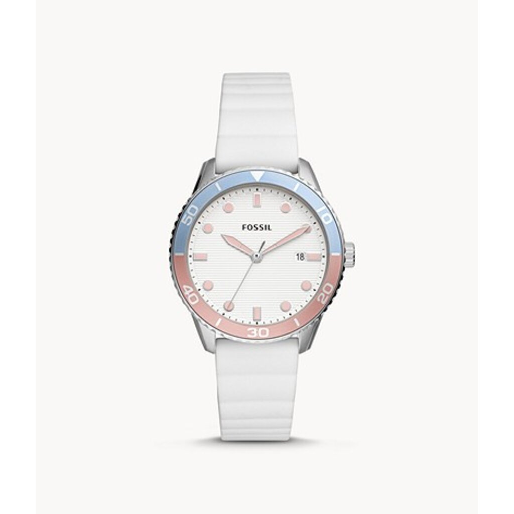 FOSSIL FOSSIL Dayle Three-Hand Date White Silicone Watch BQ3627 BQ3627 ...
