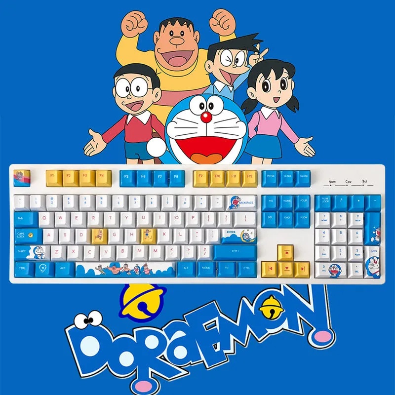 PBT Keycap 104 98 87 84 68 64 61 Keyboard Keycap Doraemon Pokemon ...