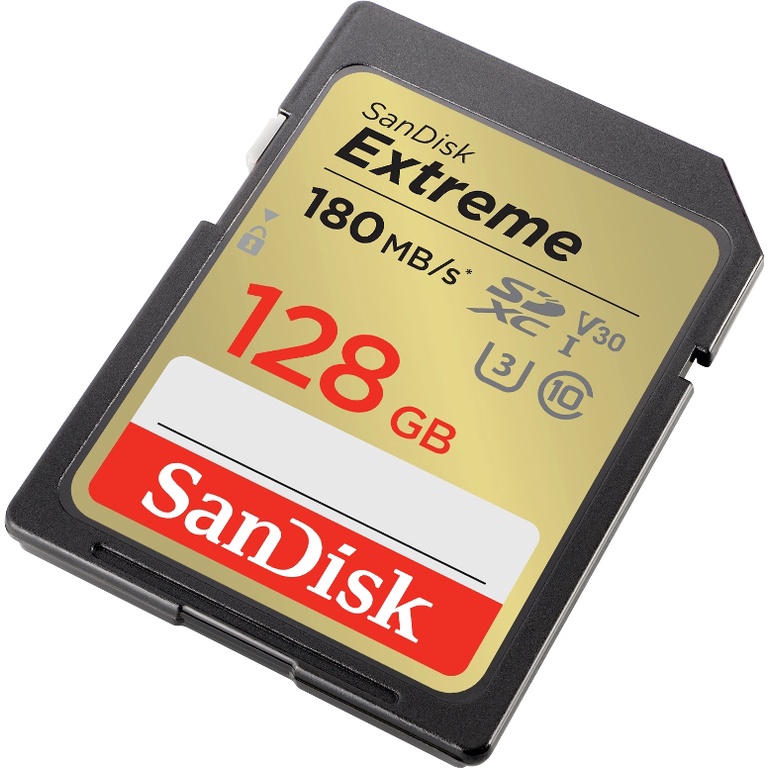 SanDisk Extreme SDXC Card 128GB 64GB 32GB V30 U3 C10 UHS-I 180MBs R ...